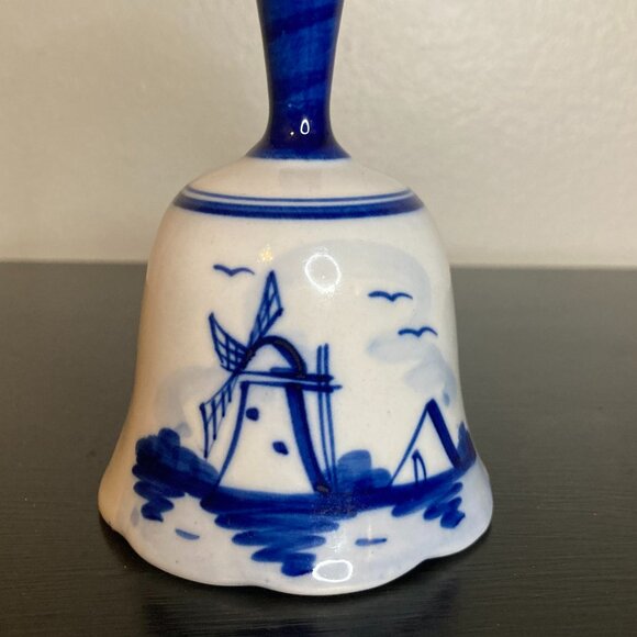 Handmade | Art | Delft Blue Ceramic Windmill Bell 5 Hand Painted ...